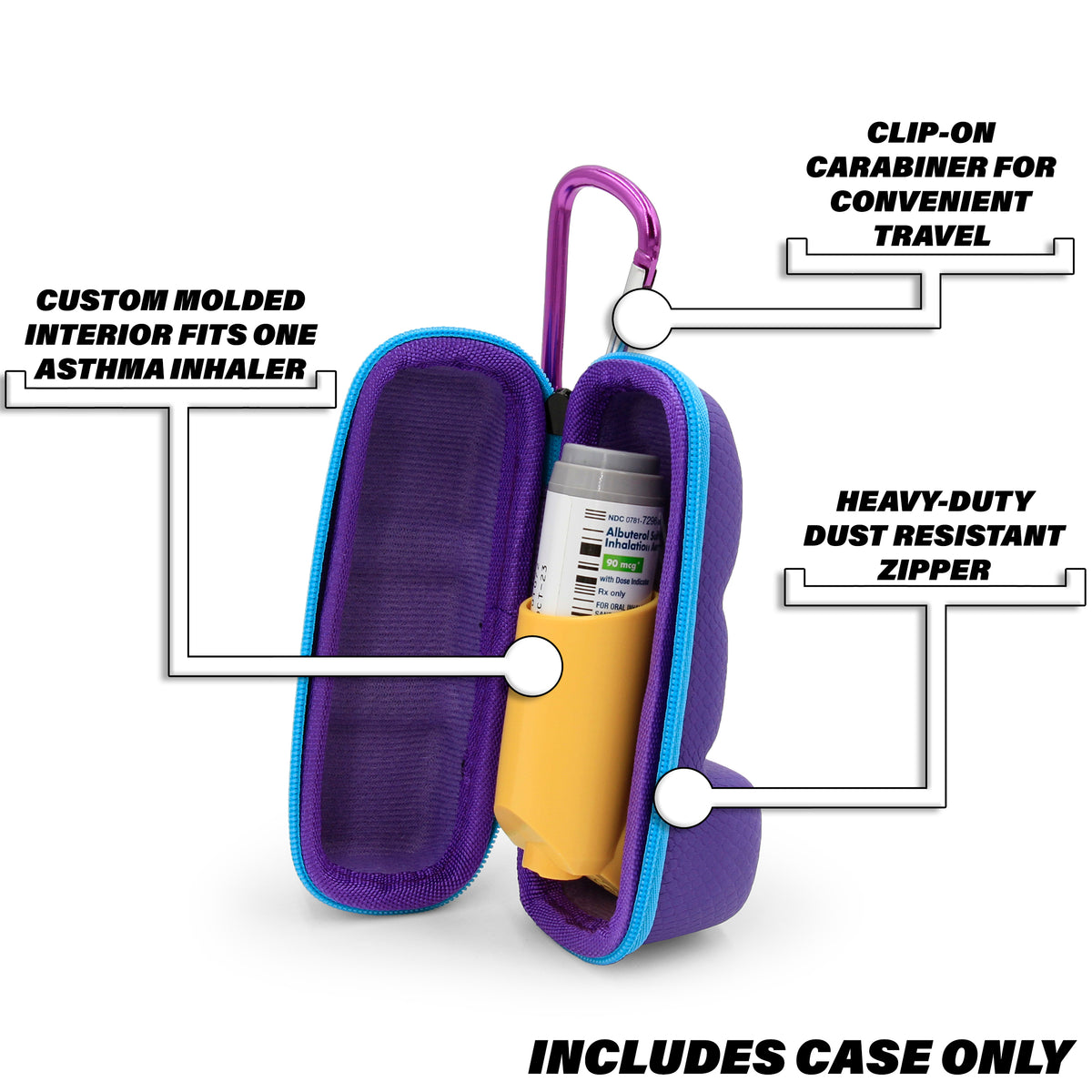Copy of CASEMATIX Inhaler Case, Inhaler Holder Fits Standard Rescue and ...