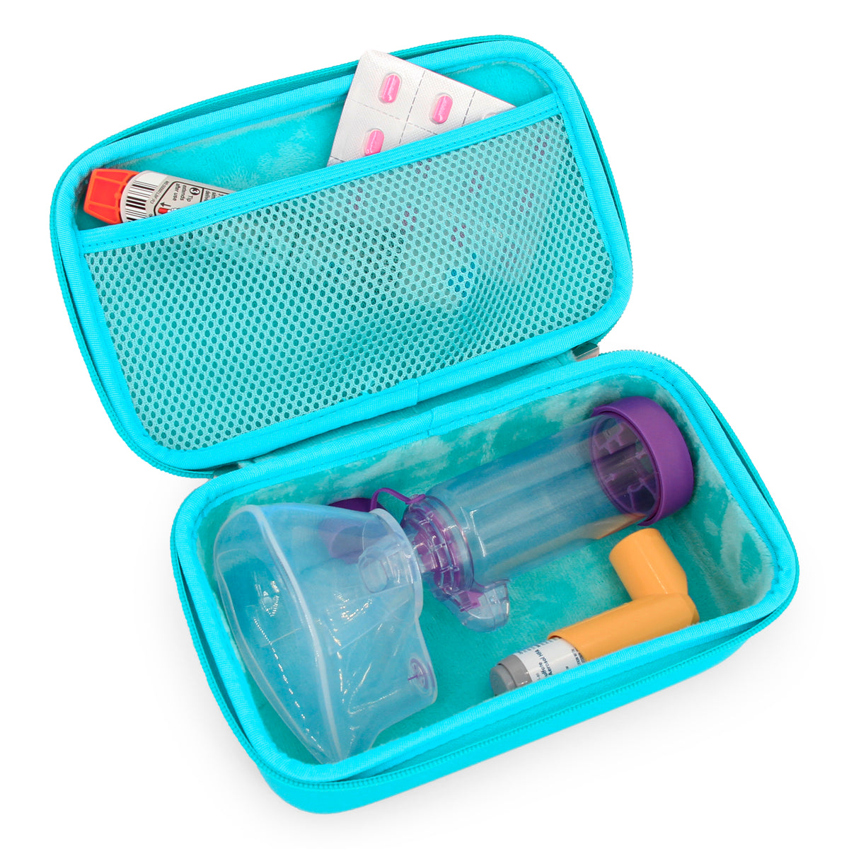 CASEMATIX Travel Case Fits Asthma Inhaler Spacer with Mask Attached ...