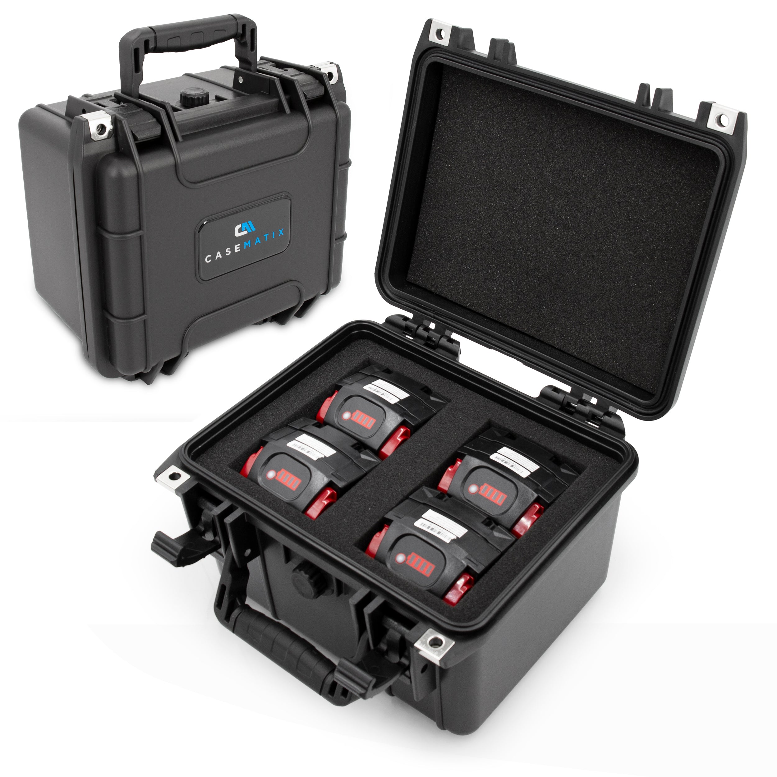 Portable Drill Battery Case – Holds 4 Milwaukee M18 Batteries, IPX7 Wa ...