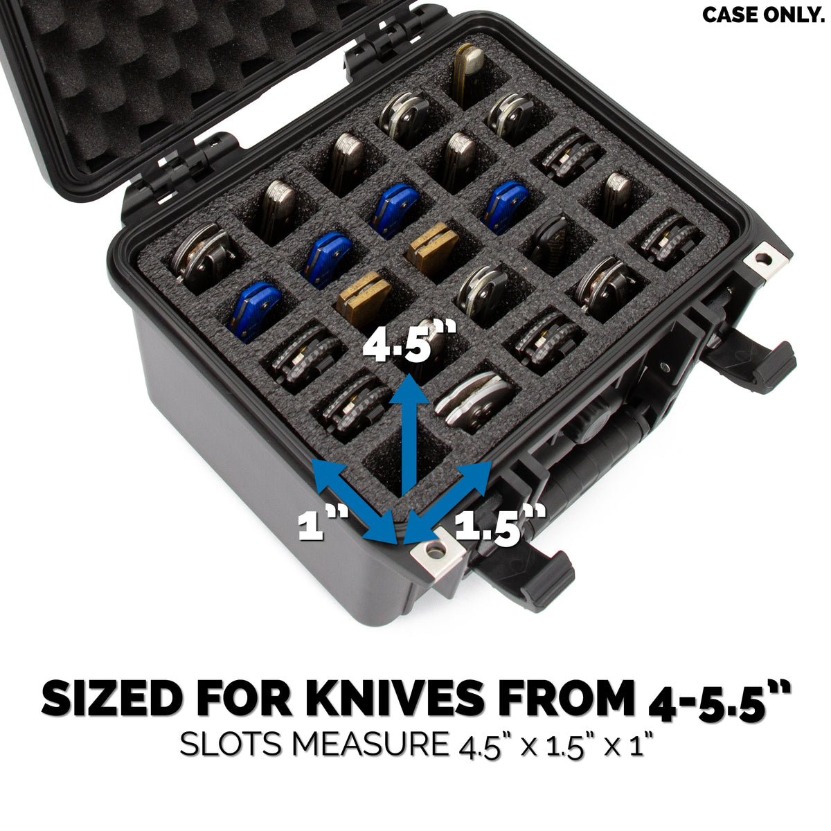 CASEMATIX 25 Folding Knife Case Lockable Knife Storage for 4.0" to 5.5 ...