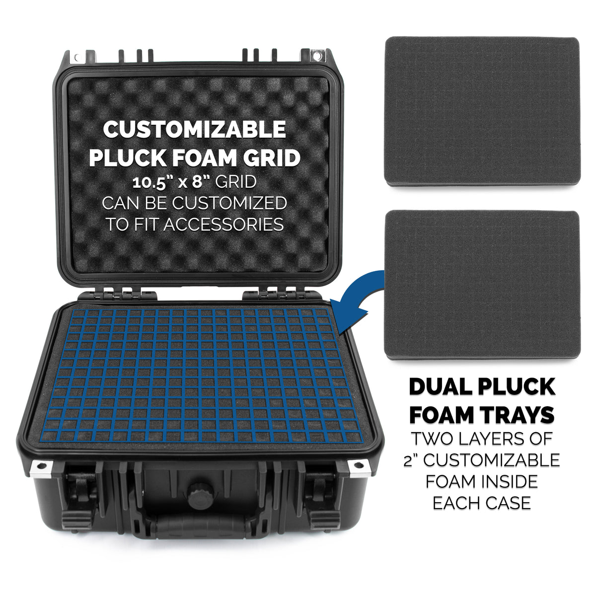 CASEMATIX 13" Hard Case for 2 Handguns - Waterproof & Shockproof 2 ...