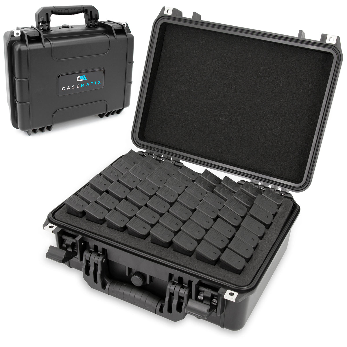 CASEMATIX 56 Pistol Magazine Storage Case - TSA Approved Waterproof Gun ...