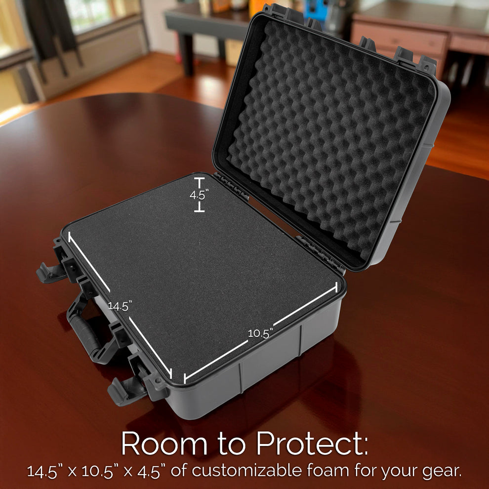 16" Hard Case with Foam – Hard Shell Protective Case with Pluckable Pr ...
