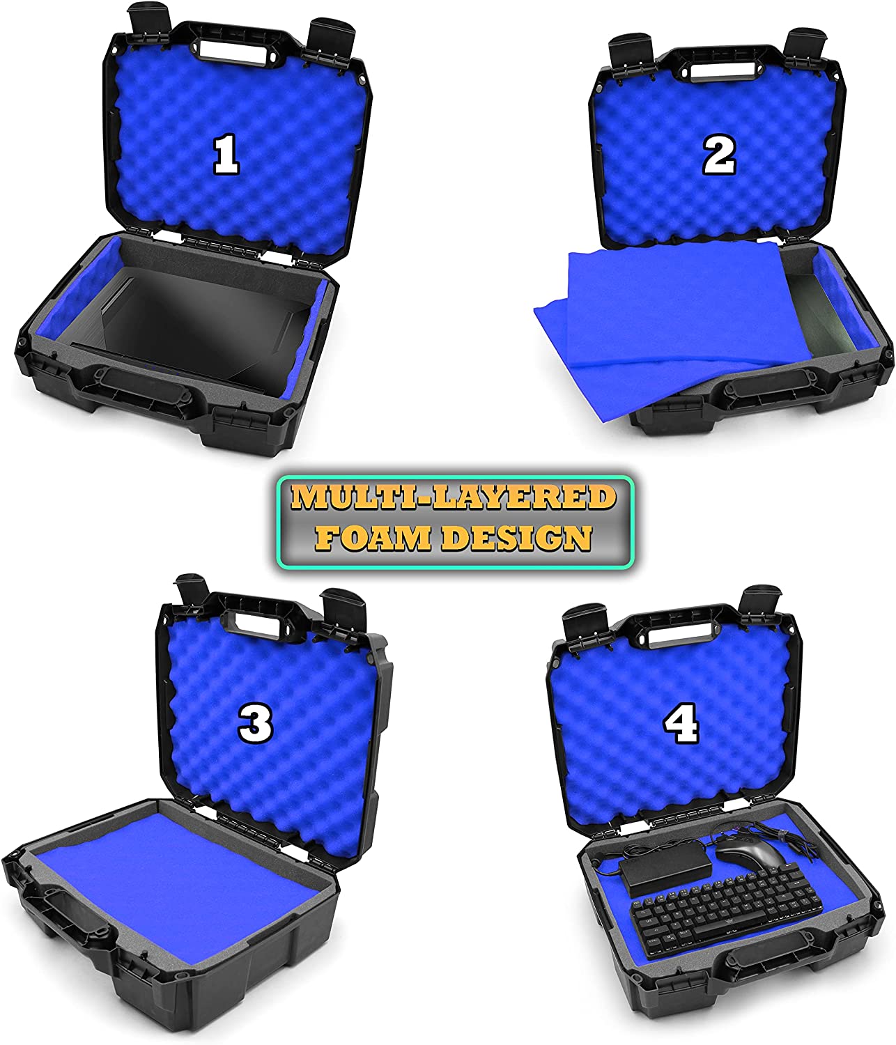 15.6" Hard Laptop Case with Shock-Absorbing Interior Foam Compatible w ...